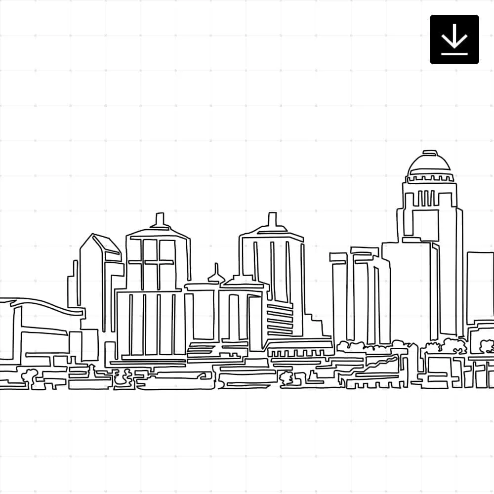 Louisville Skyline Outline Orange Skyline Of Louisville Royalty Free