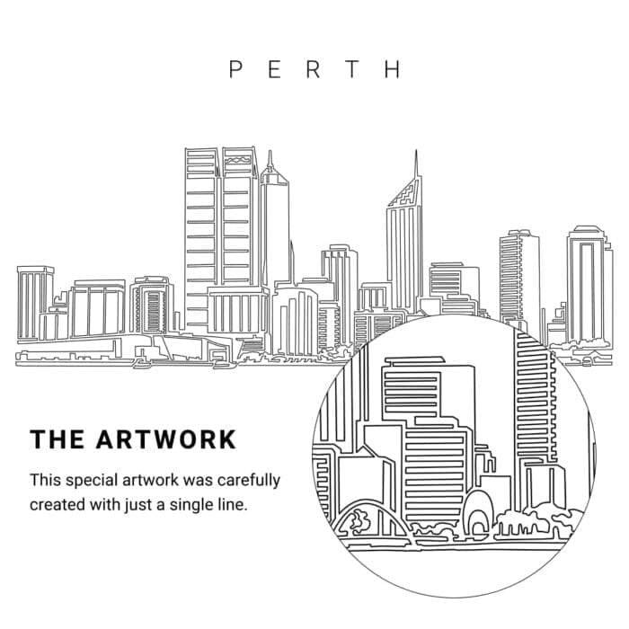 Perth Skyline Vector Art - Digital Download - WanderLife Studios