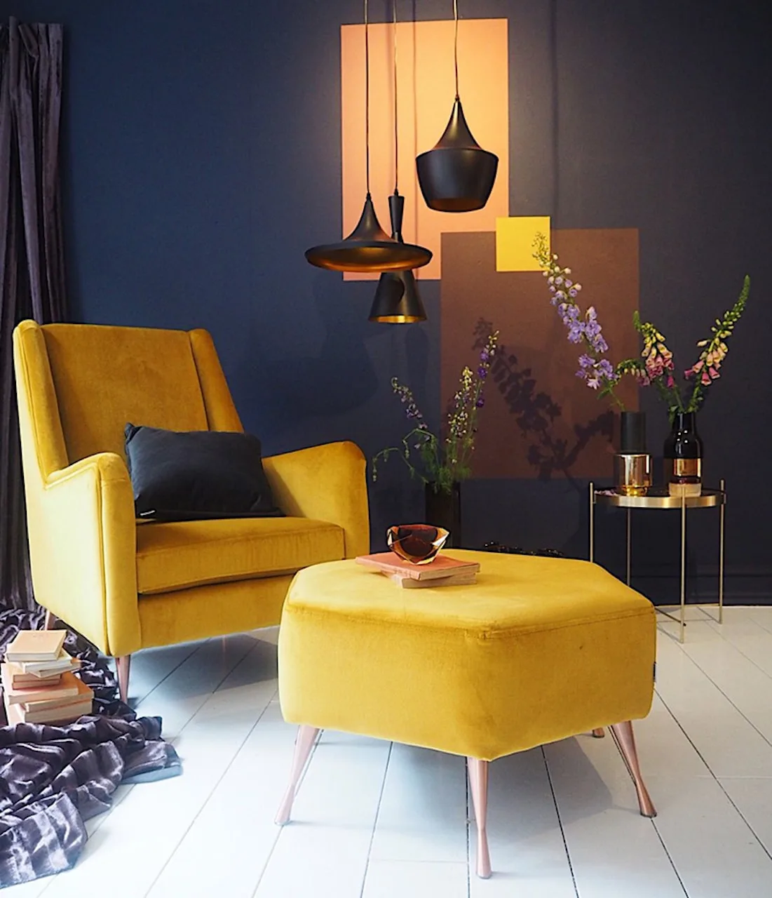 Blue And Yellow Interior Design Interior Design Of Modern Living Room