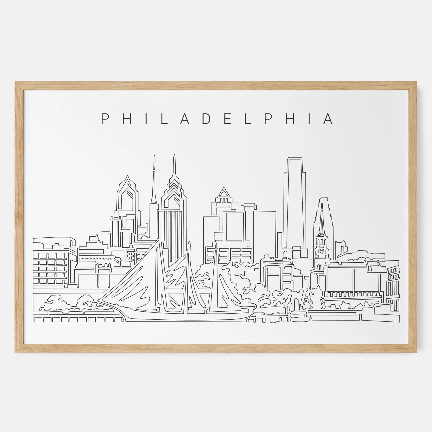 Philadelphia Skyline Art Print - Minimal Line Art - Abstract Wall Art Decor